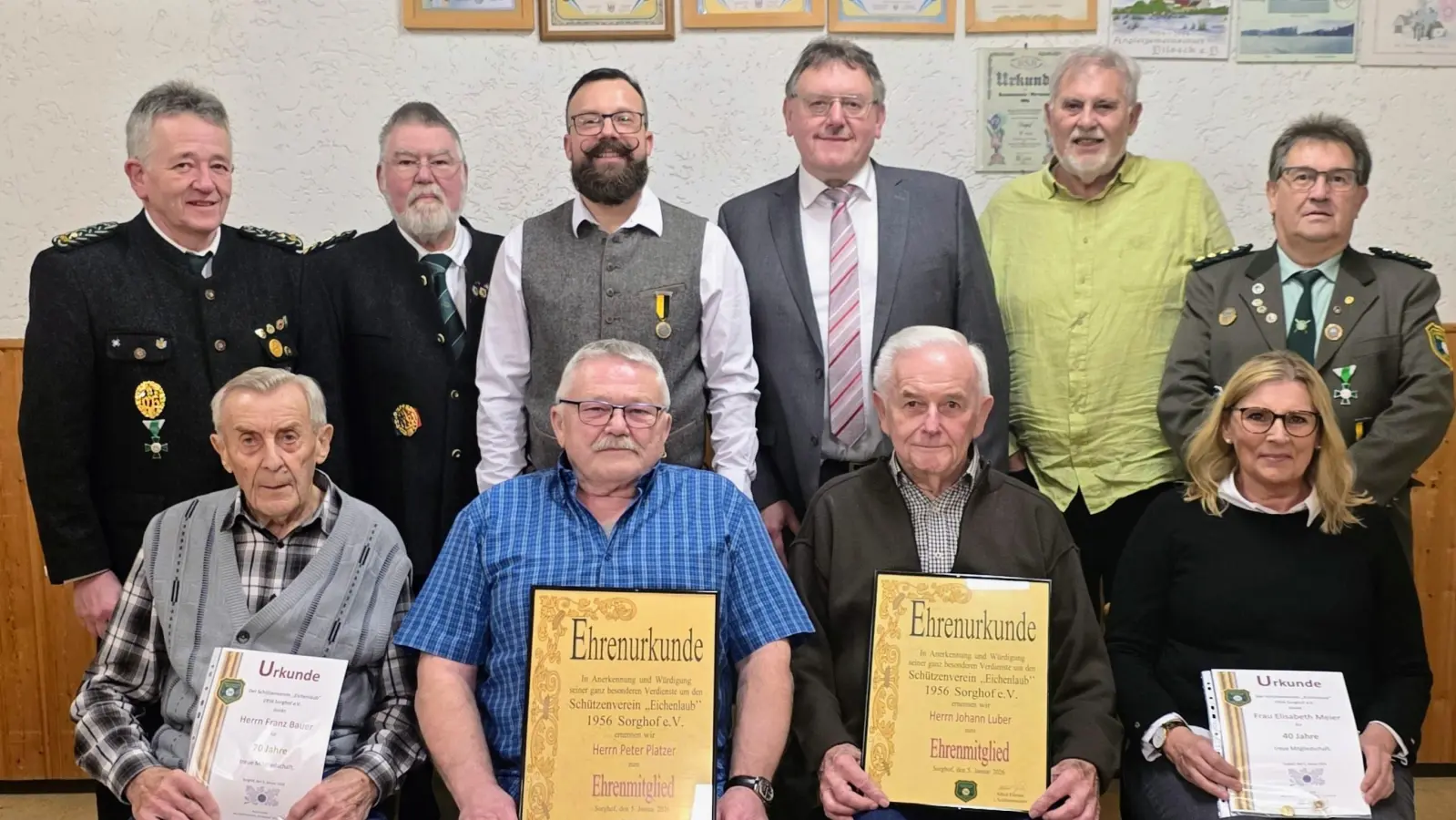 Zwei neue Ehrenmitglieder beim Schützenverein Eichenlaub Sorghof ...